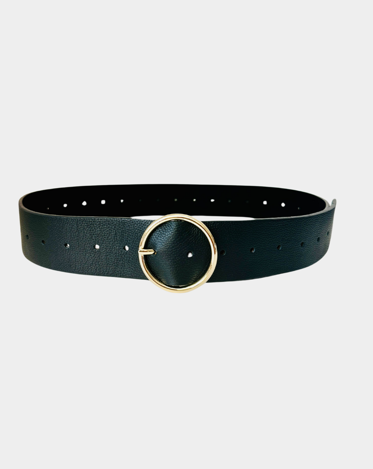 Black Icon Belt – Handmade Argentinean Leather Belt with Gold Buckle